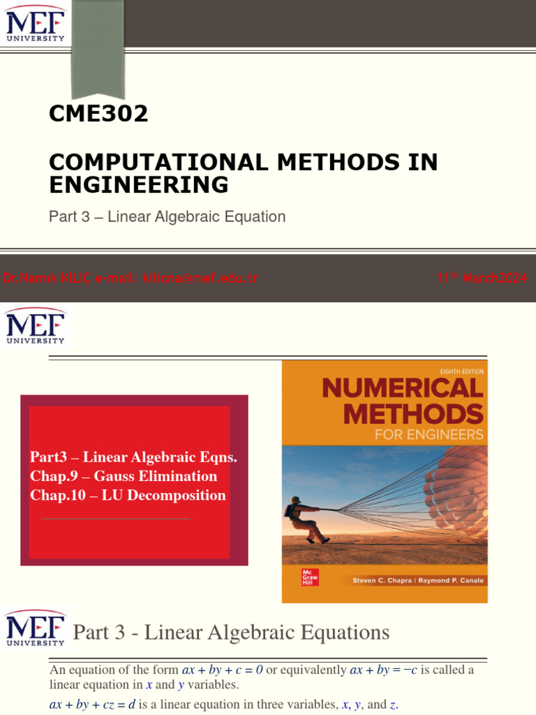Lecture4 Linear Algebraic Equations 11march2024 Nk V1 Pdf