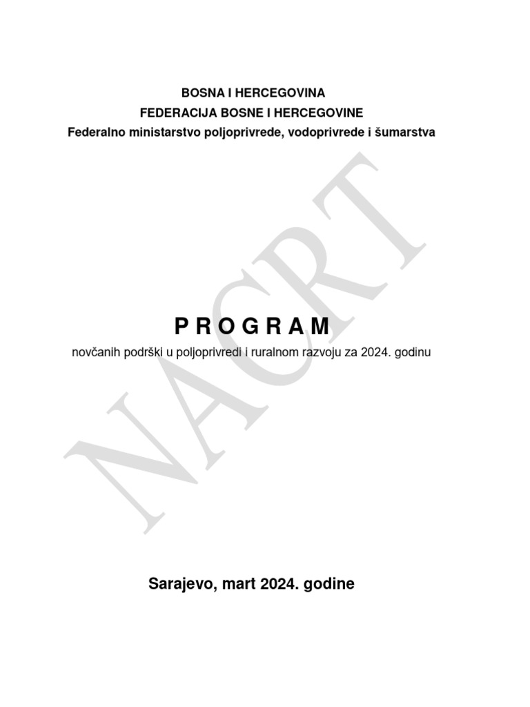 Bos - Program Poticaja 2024 | PDF