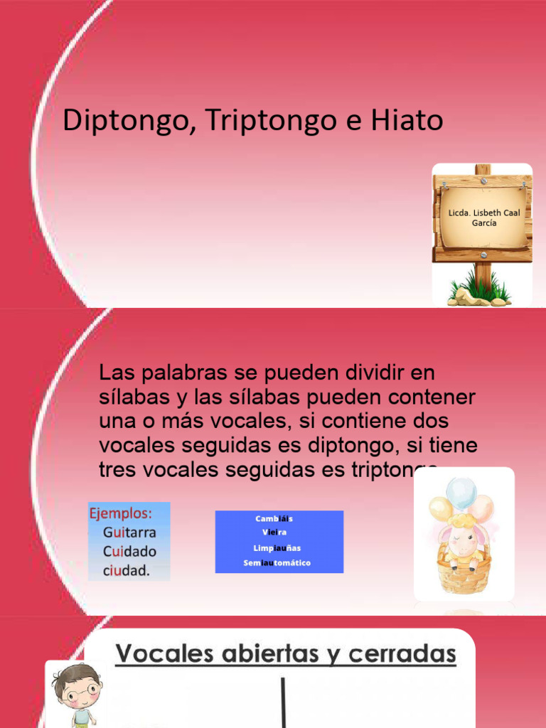 Diptongo, Triptongo y Hiato Explicados | PDF | Artes del Lenguaje y ...