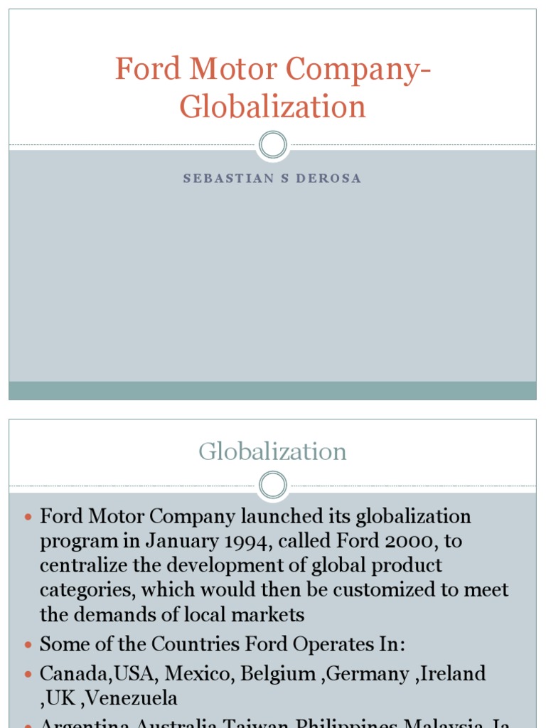 Ford Motor Company-Globalization | PDF | Ford Motor Company | Car
