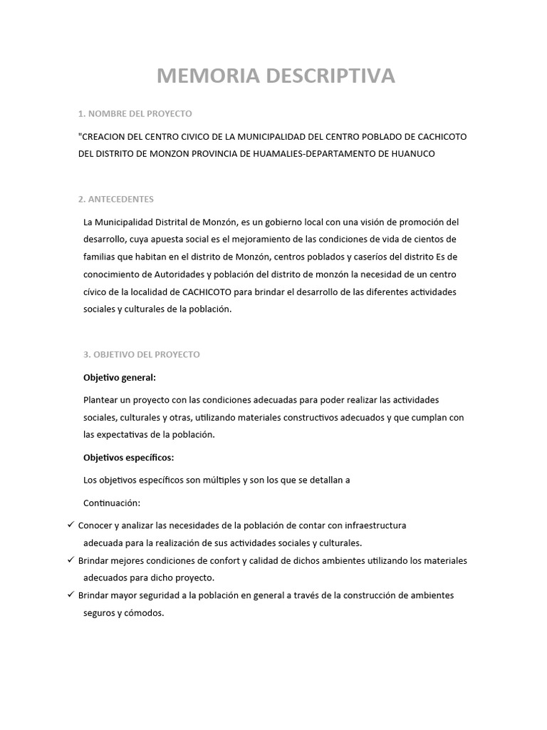 MEMORIA DESCRIPTIVA | PDF | Precipitación | Clima