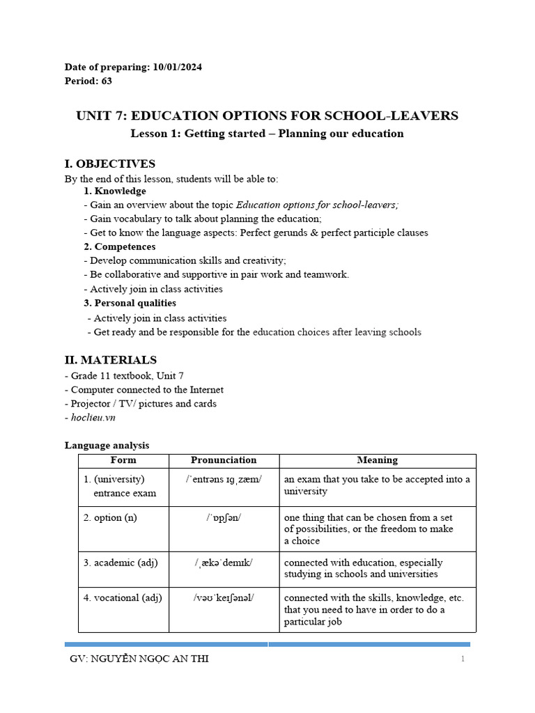 Unit 7 | PDF | Question | Teachers