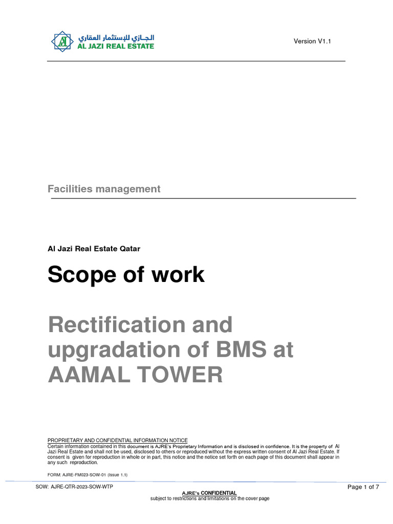 AAMAL Tower BMS Upgrade SOW | PDF | Computing