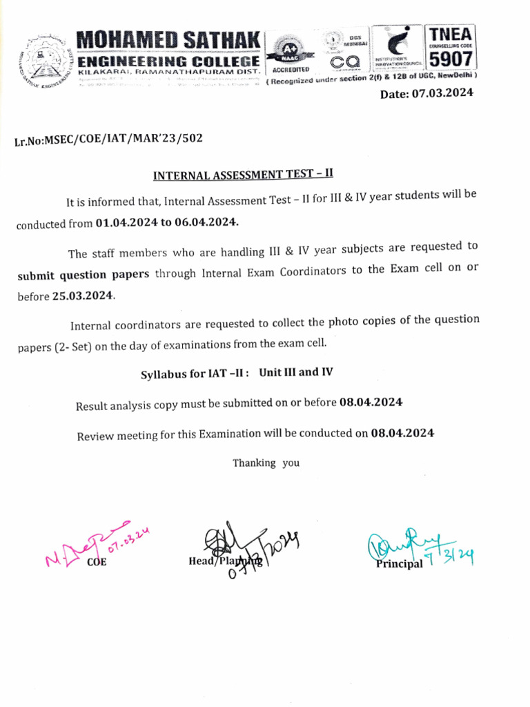 Iat Ii Schedule | PDF | Educational Stages | Academic Degree