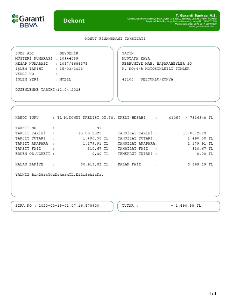 Dekont | PDF