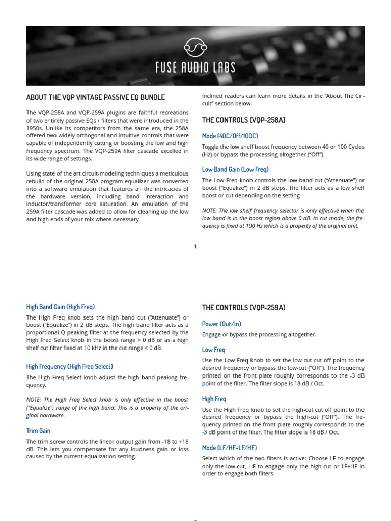 VQP Bundle | PDF | Equalization (Audio) | Acoustics