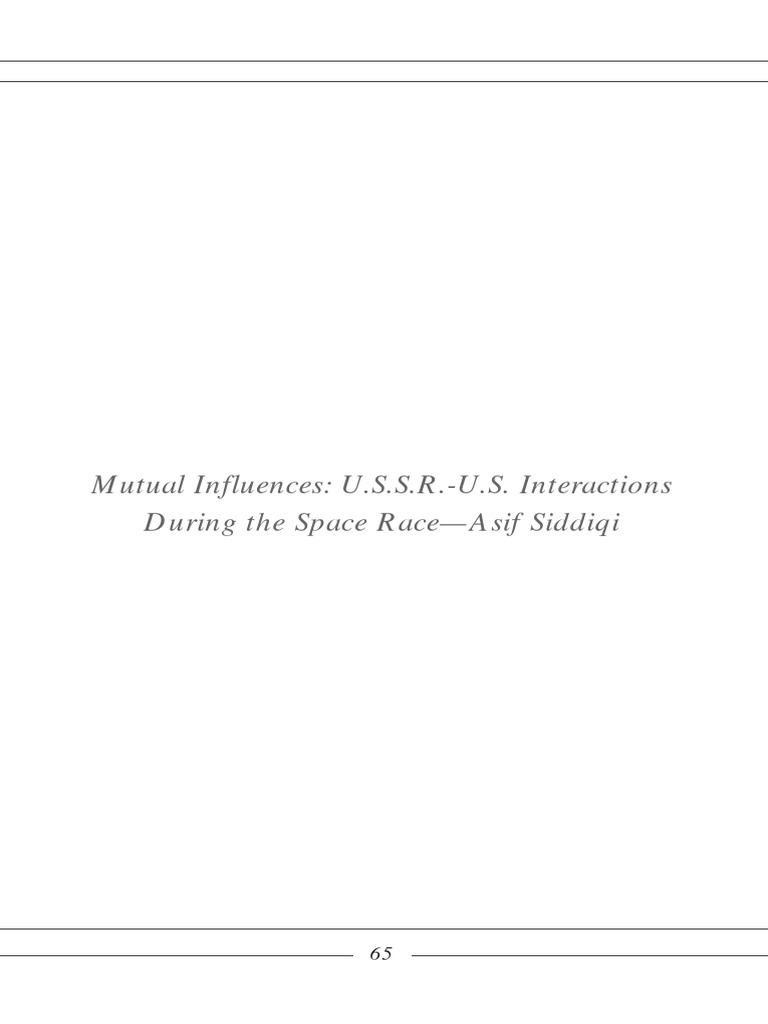 Mutual Influences: U.S.S.R.-U.S. Interactions During The Space Race ...