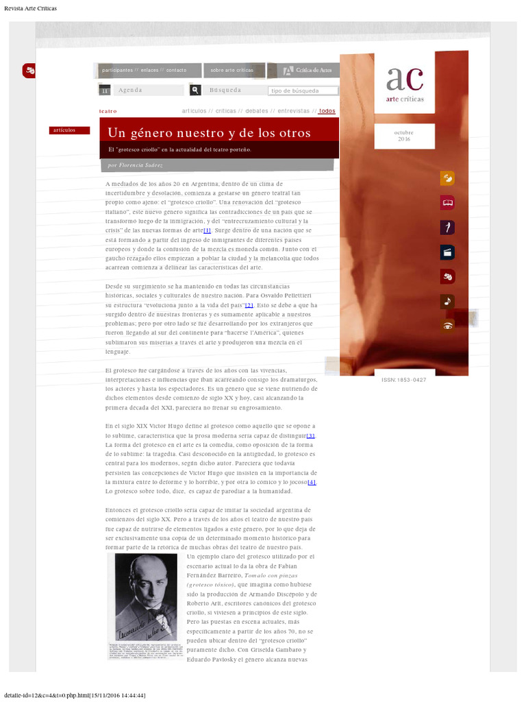 Evolución del Grotesco Criollo en Teatro | PDF | Grotesco | Teatro