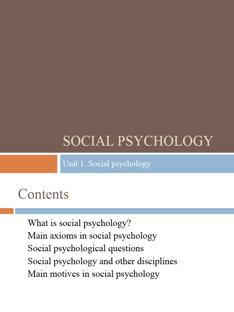 Unit 1. Social Psychology | PDF | Social Psychology | Psychology