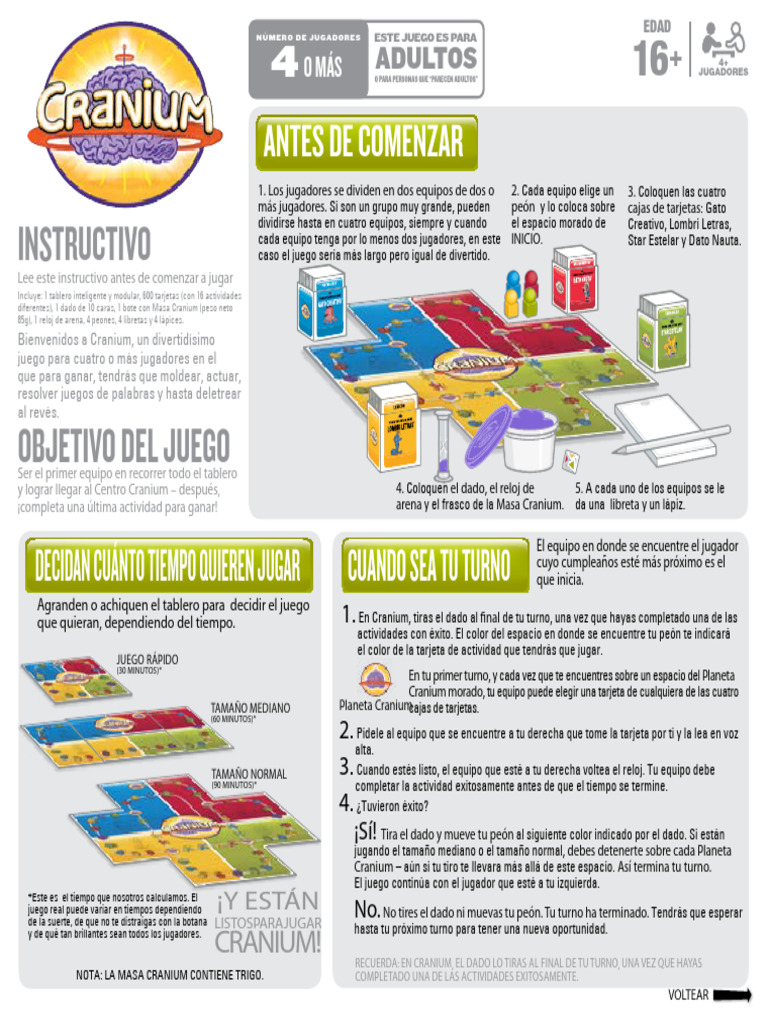 Instrucciones para Jugar Cranium | PDF