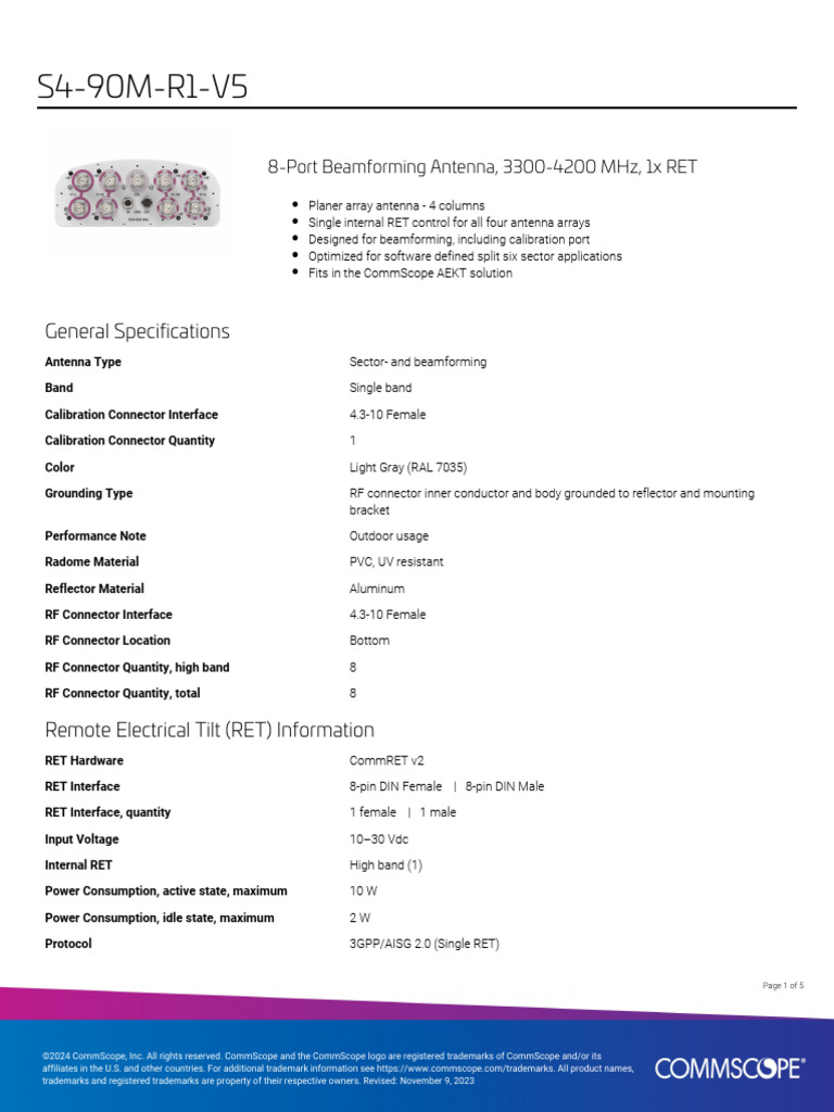 S4-90M-R1-V5 Product Specifications | PDF | Antenna (Radio) | Amplifier