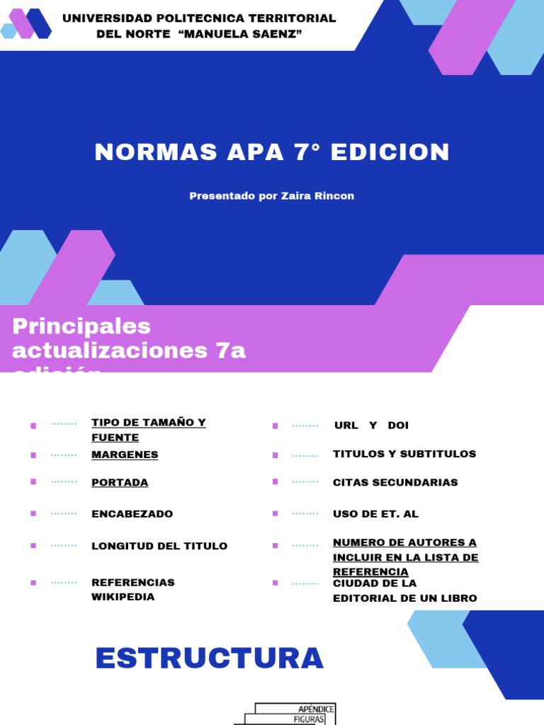 Laminas presentacion de NORMAS APA 7 EDICION | PDF | Estilo apa