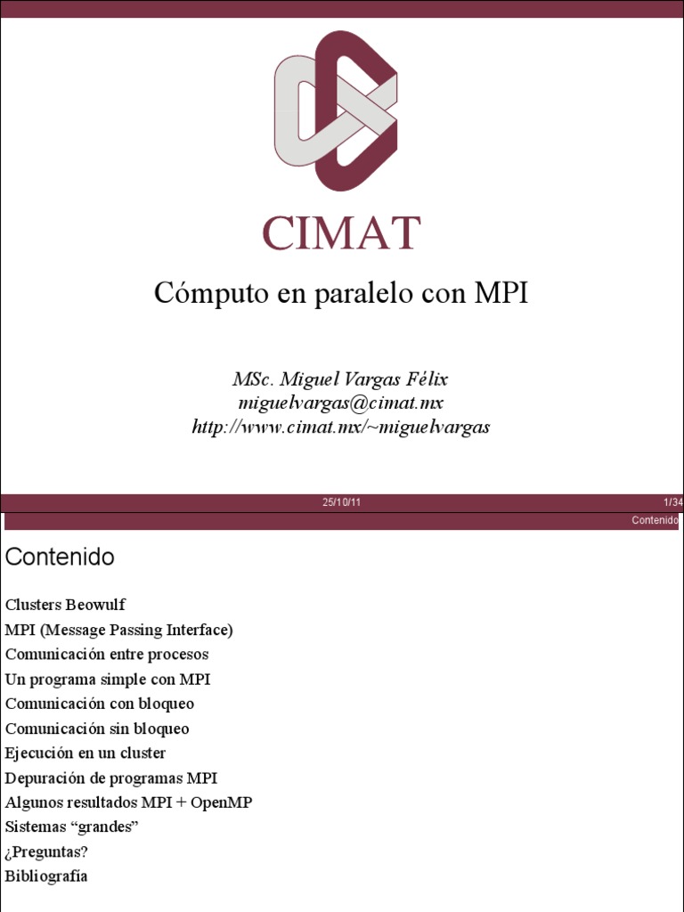 Computo en Paralelo Con MPI | PDF | Métodos y materiales de enseñanza | Tecnología
