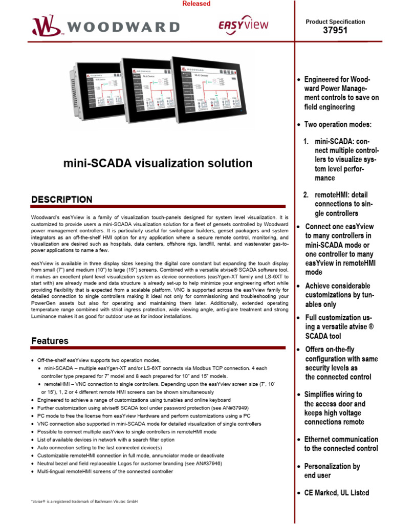 mini-SCADA Visualization Solution: Product Specification | PDF | Scada | User Interface