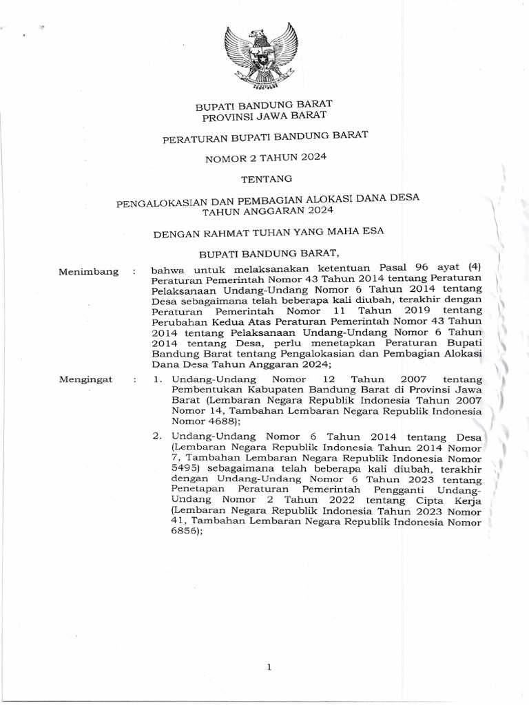 Perbub Add No 2 Tahun 2024 | PDF