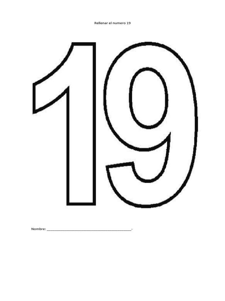 Actividades para el Número 19 en Preescolar | PDF