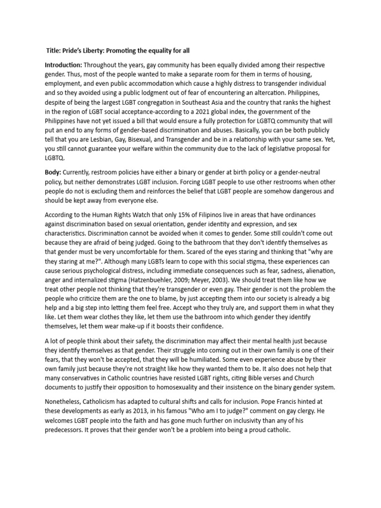 Position Paper Saicy | PDF | LGBTQIA+ Studies | Lgbt