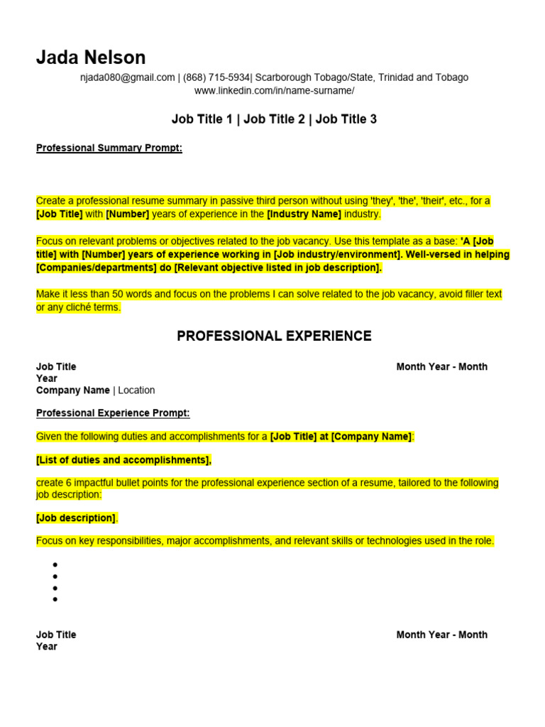 V3 - ChatGPT CV - Resume Template | PDF | Résumé | Sales