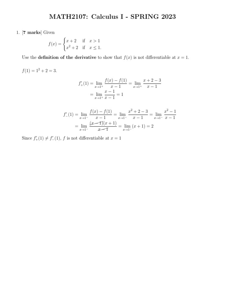Math2107-Sp23-Midtem Exam Solutions | PDF | Mathematical Objects | Geometry