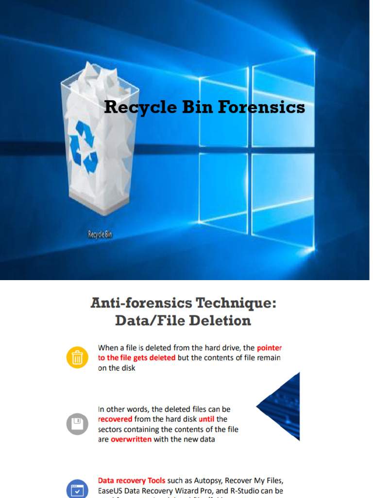 Lecture 13 - Recycle Bin Forensis | PDF | Computer File | File System