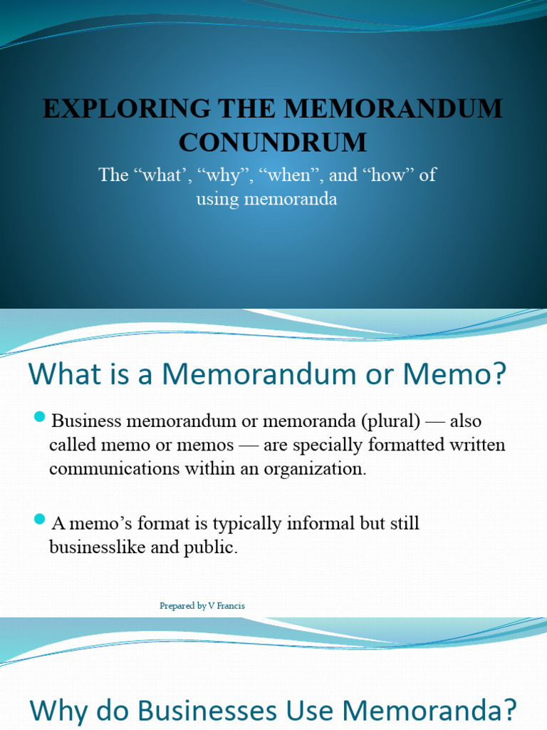 Exploring The Memorandum Conundrum | Download Free PDF | Memorandum ...