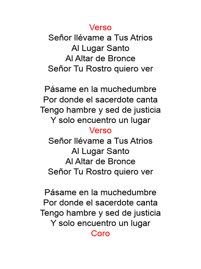 Señor, llévame al lugar santísimo | PDF | eucaristía | Rituales religiosos