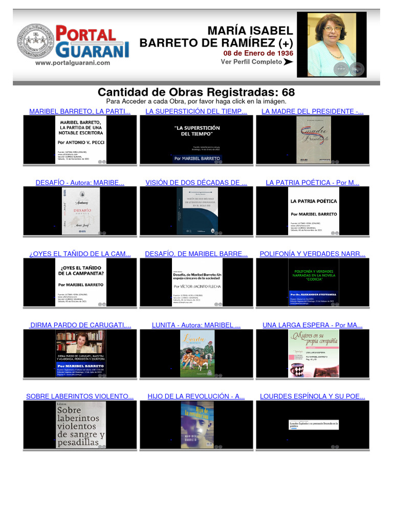 Obras_MARIA_ISABEL_BARRETO_DE_RAMIREZ___PortalGuarani | PDF