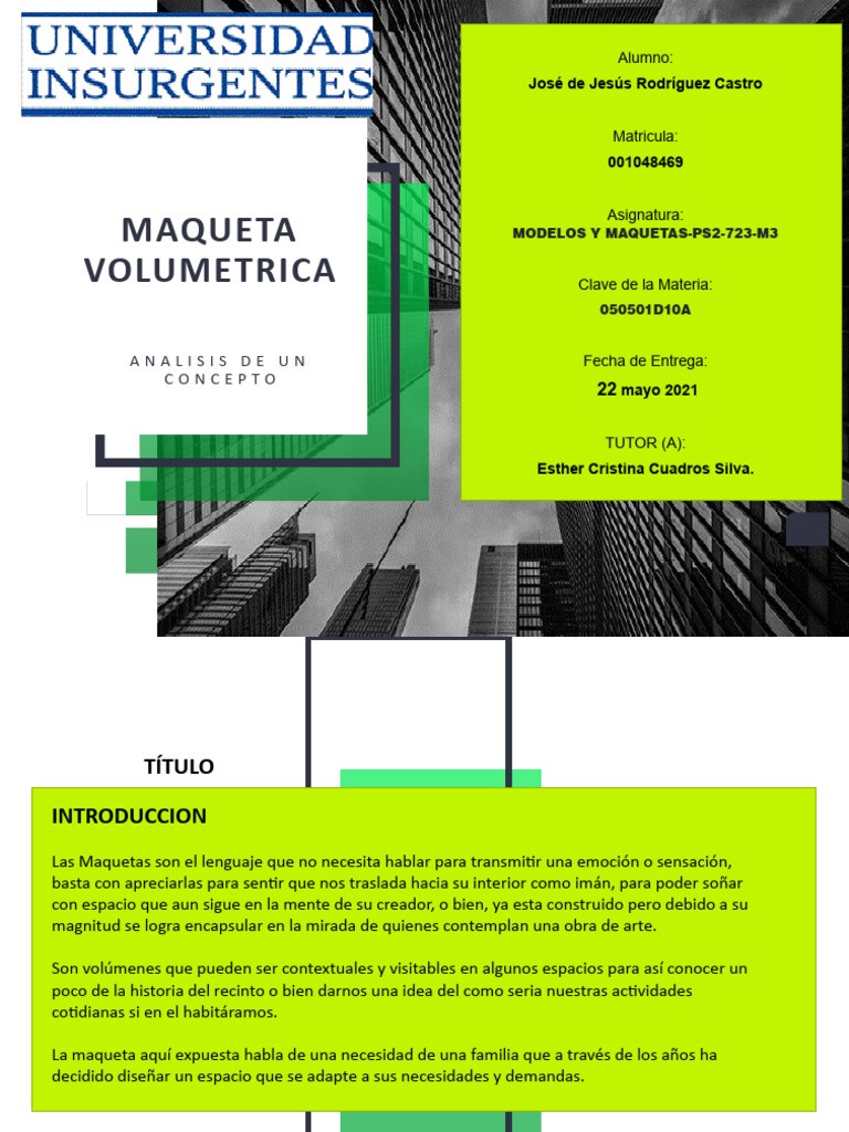 Rodrigue Jose Presentacion Maqueta Ex Final | PDF