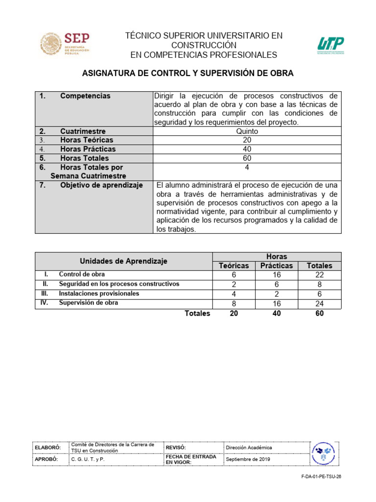 Control y Supervisi N de Obra Validada | PDF | Laboratorios | Enseñando
