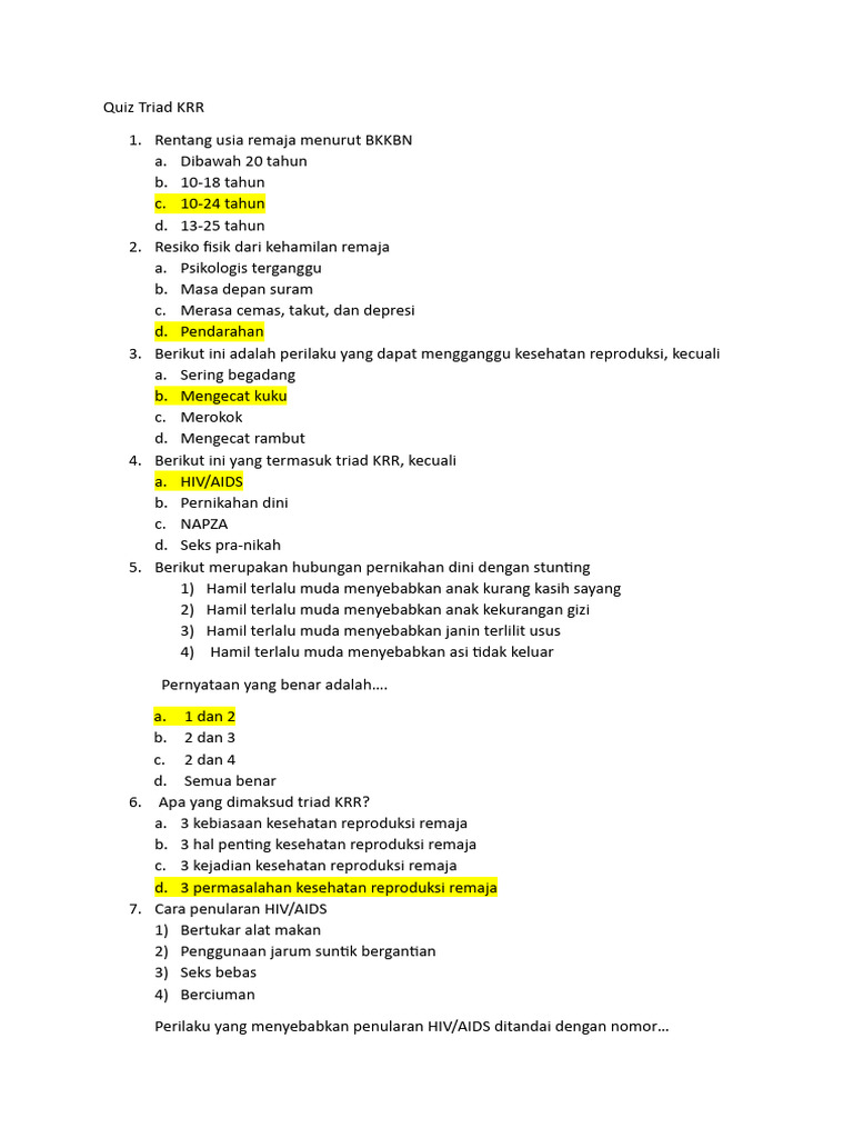 Kuis Triad KRR | PDF