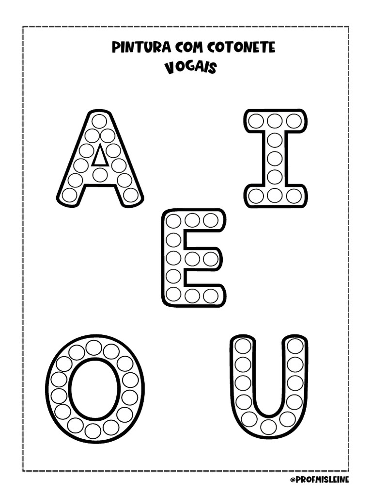 Vogais - Pintura Com Cotonete | PDF