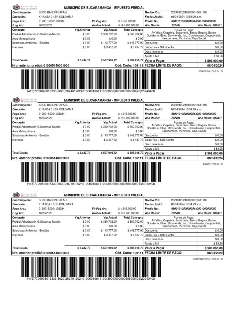 Recibos | PDF | Bancos