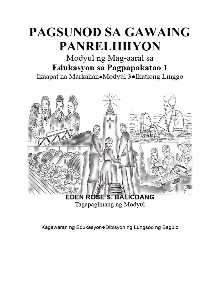 EsP1-Q4-M3-W3-Pagsunod-sa-Gawaing-Panrelihiyon-Eden-Rose-S.-Balicdang | PDF