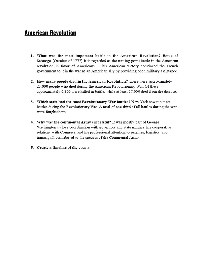 Key Facts About the American Revolution | PDF