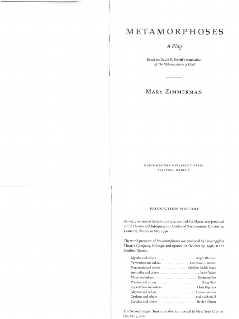 Metamorphoses Zimmerman | PDF
