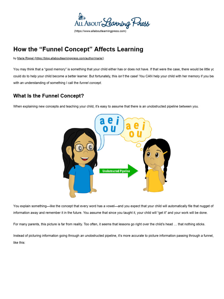 How The Funnel Concept Effects Learning (+FREE E-Book) | PDF | Learning ...
