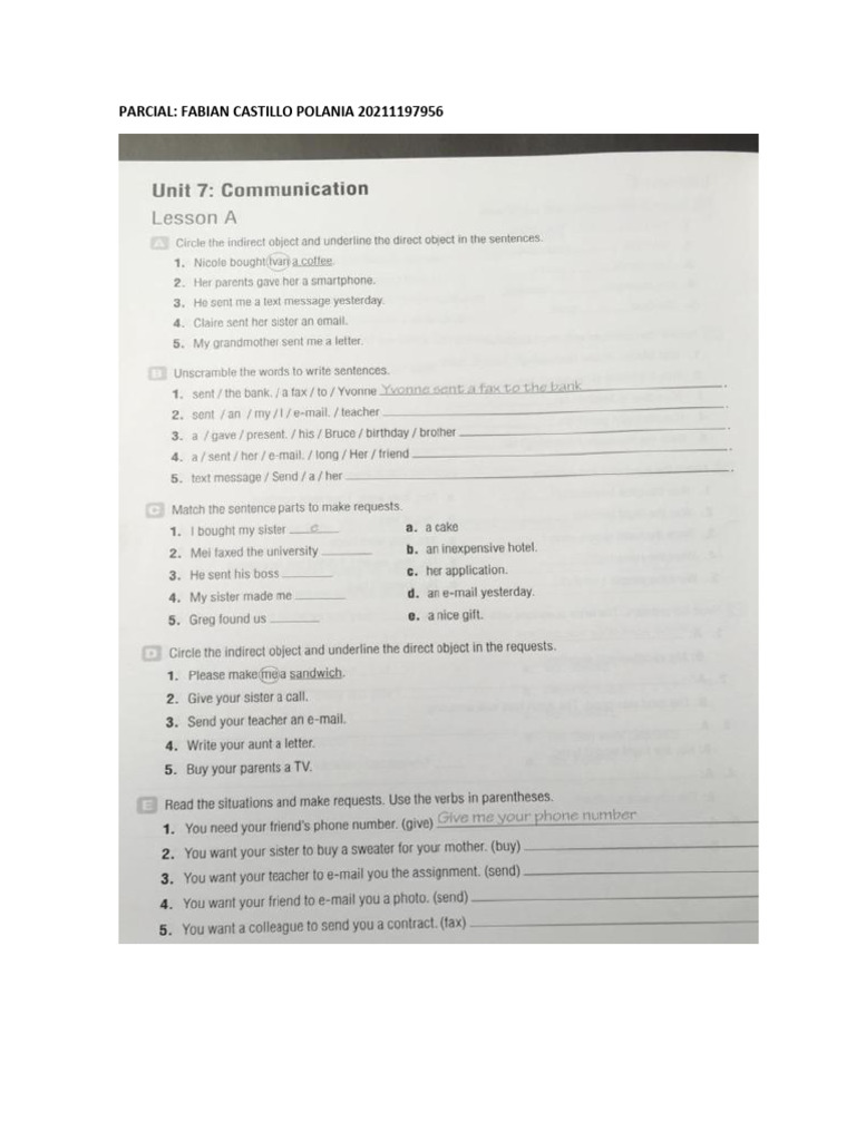 Parcial Ingles | PDF | Object (Grammar)