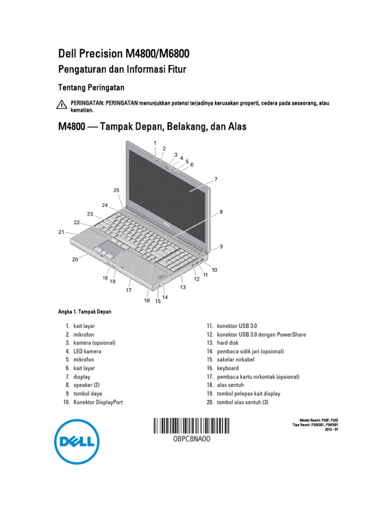 Common - Precision-M6800-Workstation - Setup Guide - In-Id | PDF