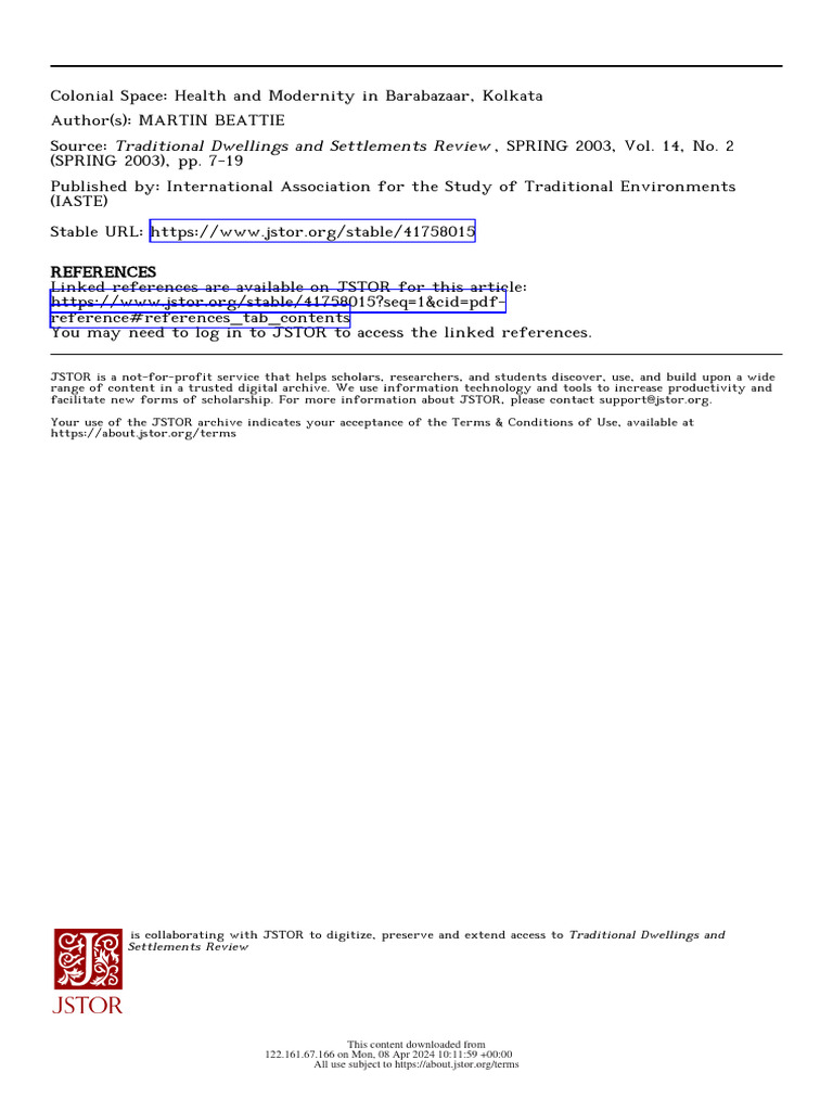 Colonial Health and Modernity in Kolkata | PDF | Kolkata | Colonialism