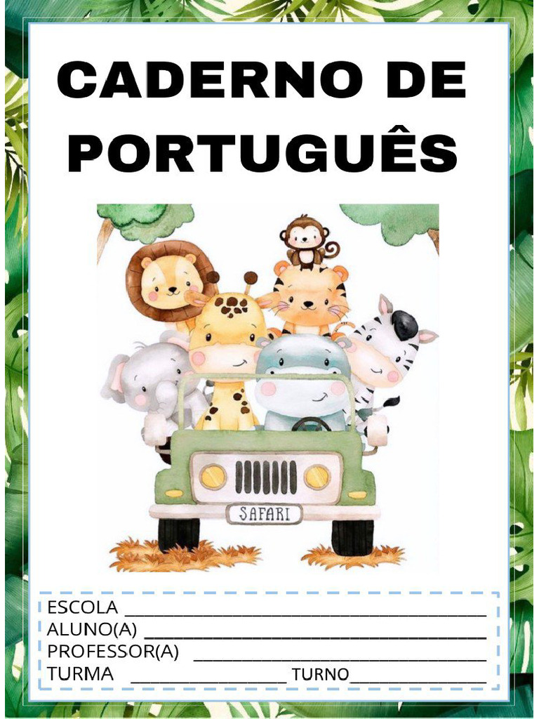 'Capas de Caderno Safari | PDF