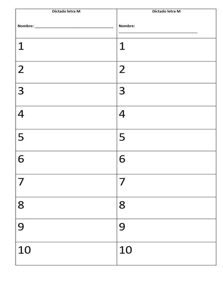 Dictado Letra P | PDF