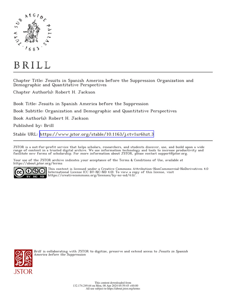 Chapter Title Jesuits in Spanish America Before The Suppression ...