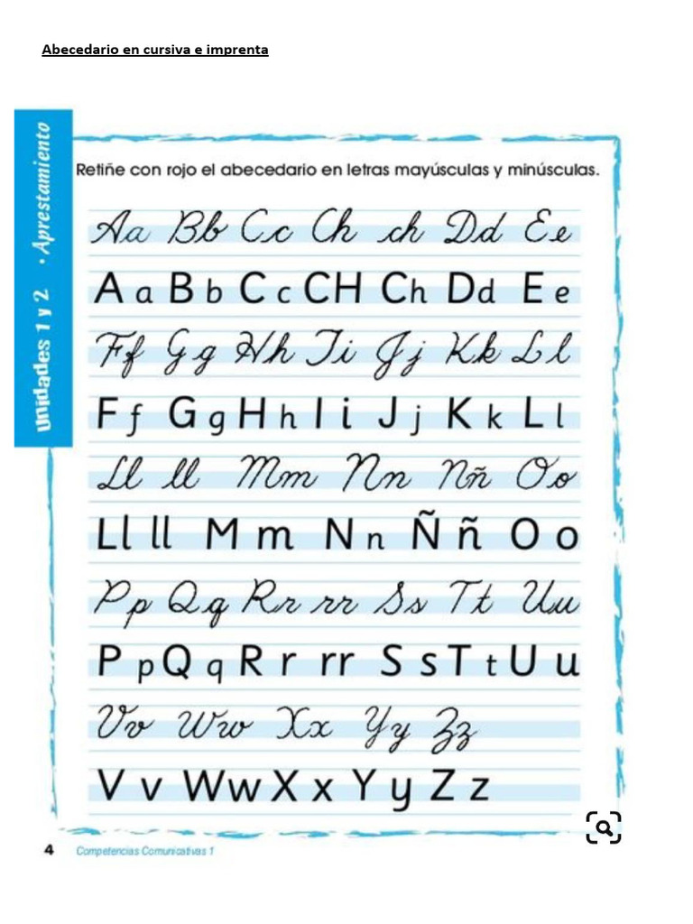 Abecedario Cursiva e Imprenta | PDF