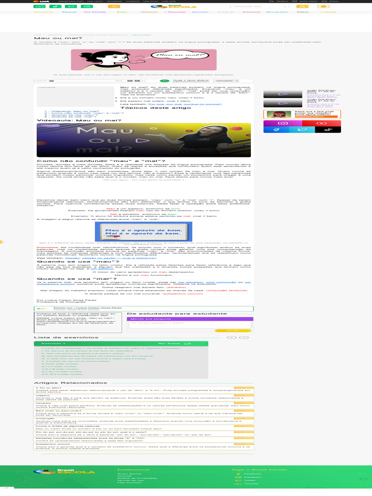 Brasilescola Uol Com BR Gramatica Mau Ou Mal HTM | PDF | Palavra | Gramática