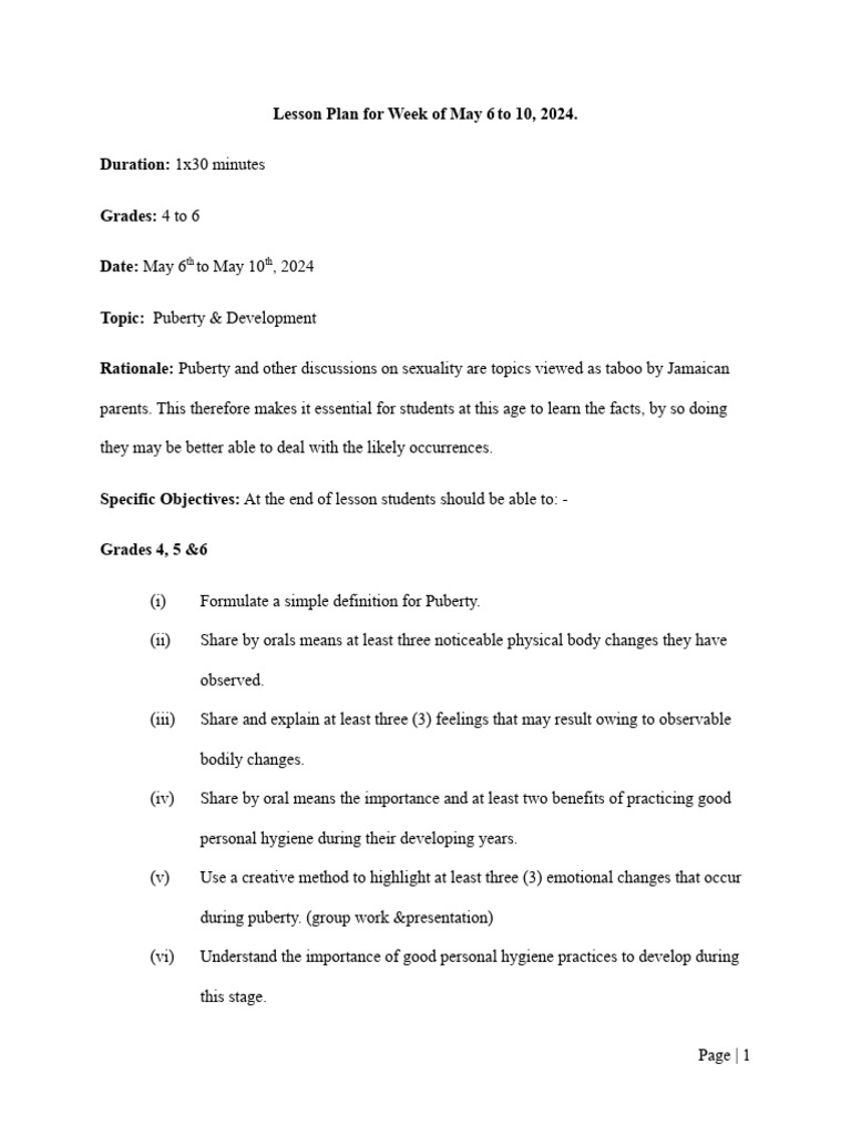 PUBERTY GRADES 4 To 6 | PDF | Adolescence | Psychological Concepts