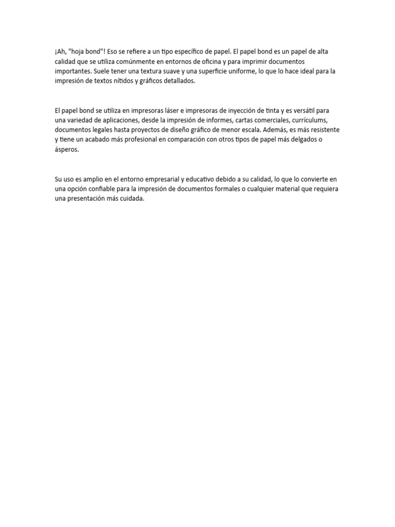 Hoja Bond | PDF
