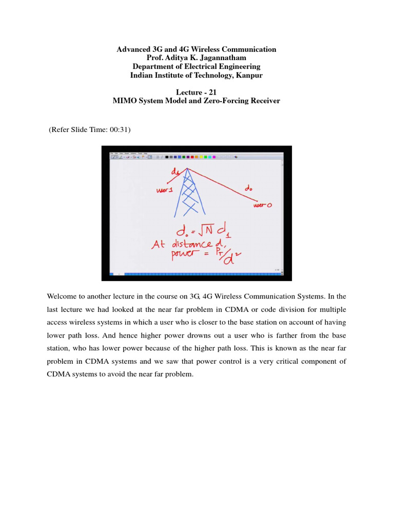 MIMO ZeroForcing Receiver | PDF | Matrix (Mathematics) | Mimo