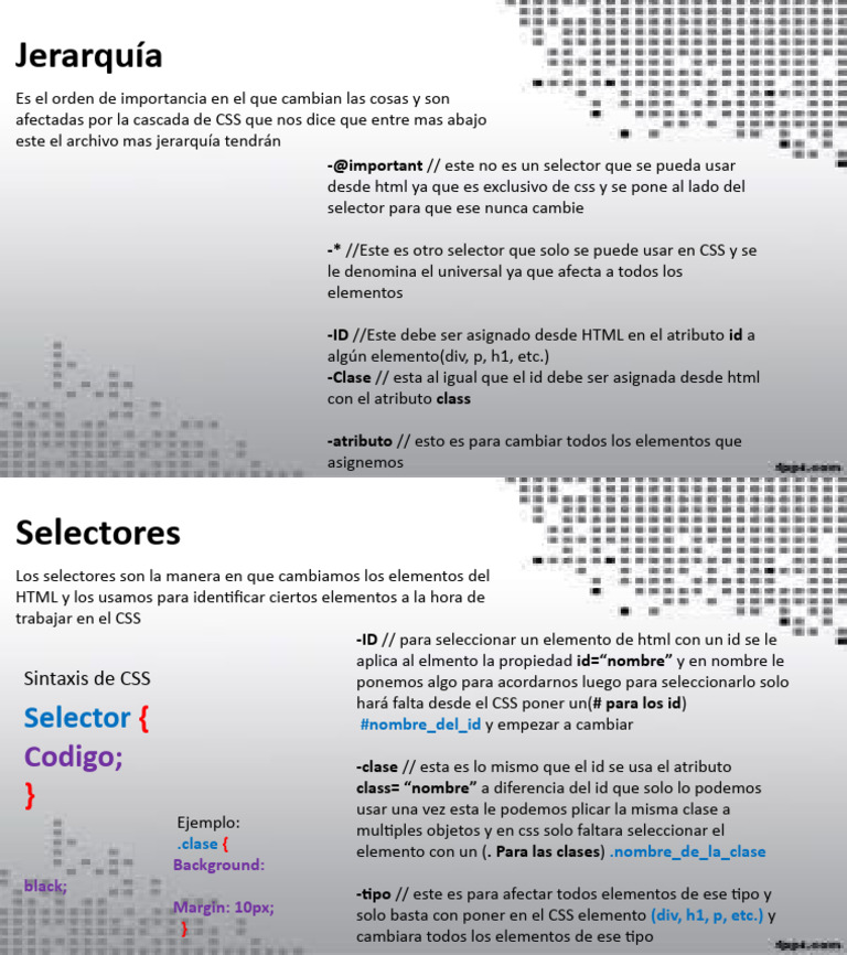 jERARQUIA Y SELECTORES | PDF | HTML | Desarrollo web