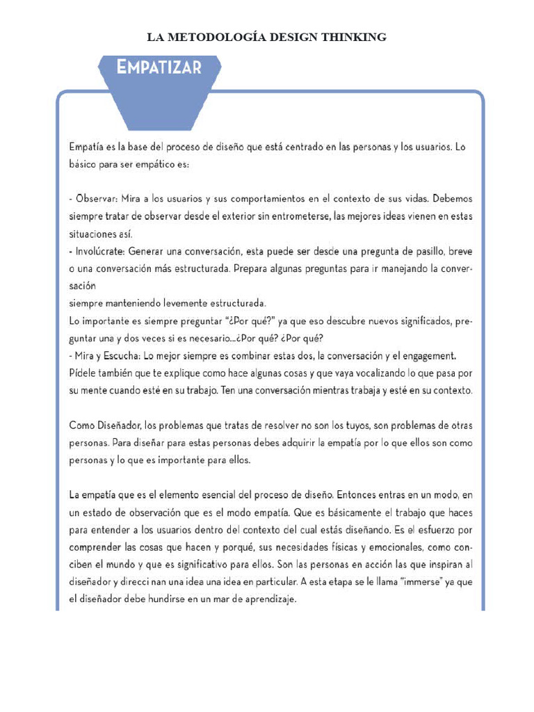 LA METODOLOGÍA DESIGN THINKING | PDF