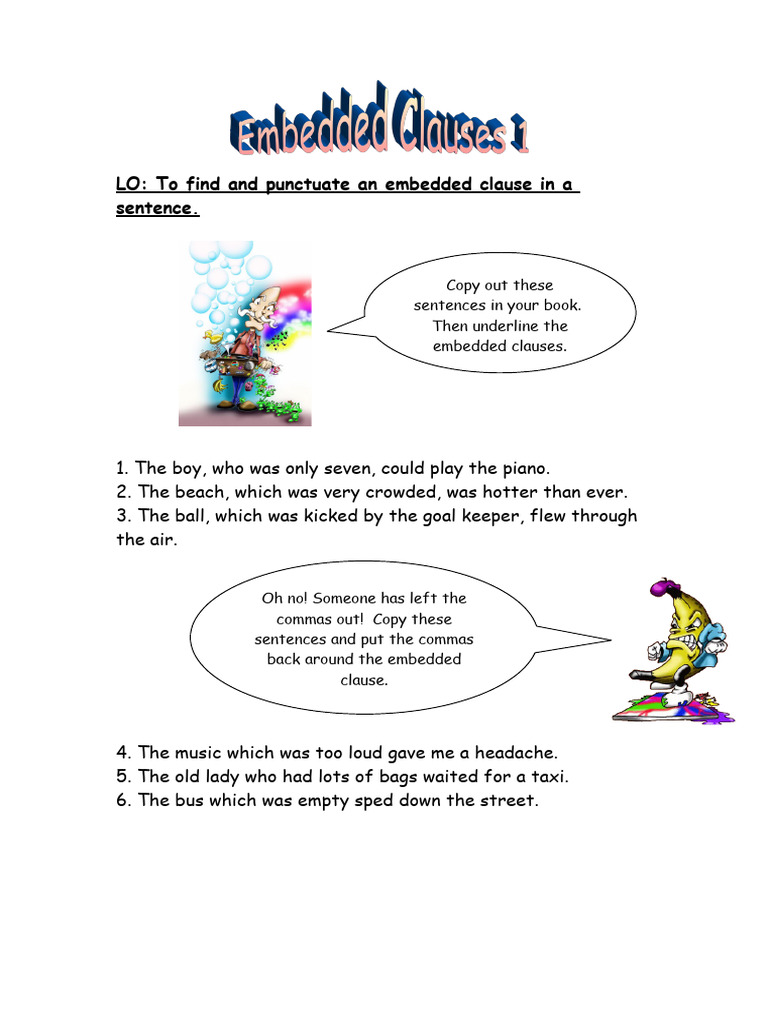 Embedded Clauses | PDF | Language Mechanics | Grammar